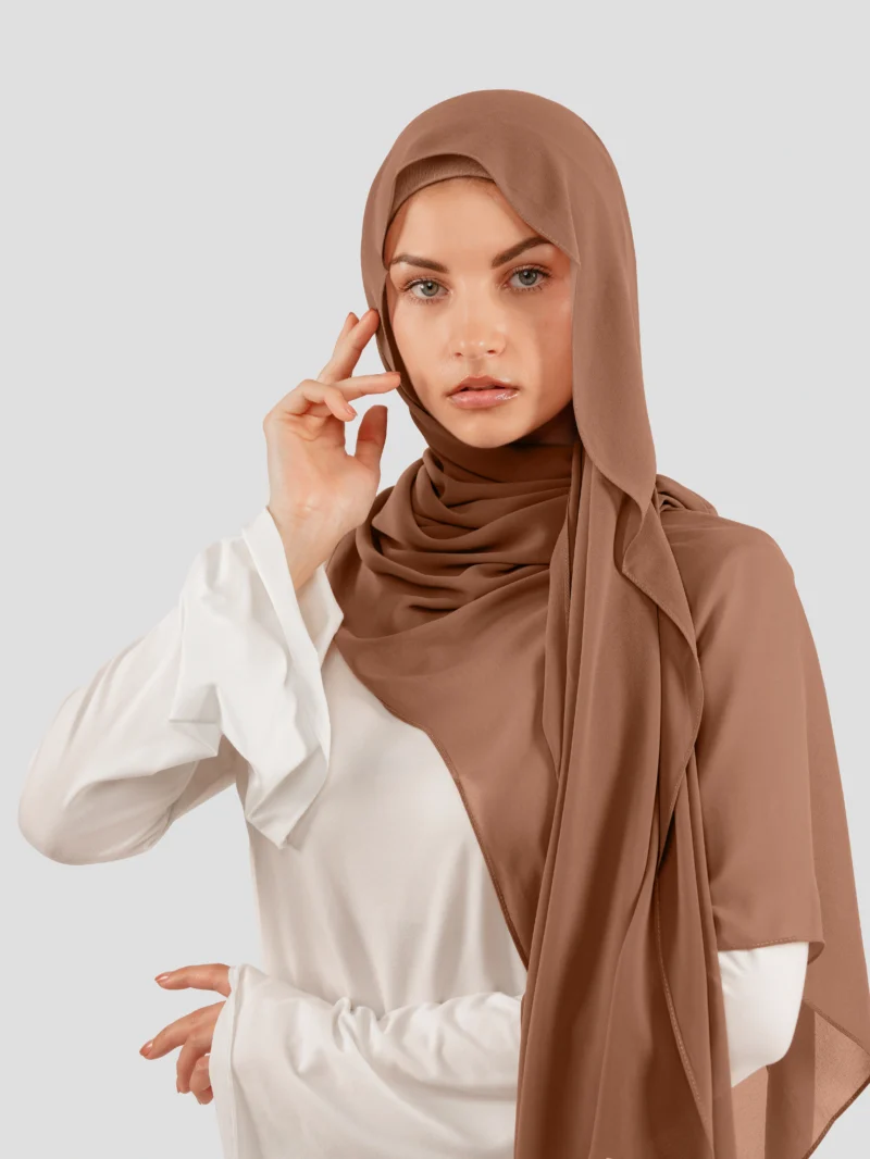 Premium Chiffon Hijab – Caramel Beige - Hijabelle.